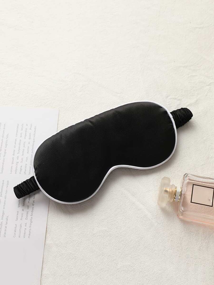 1pc Plain Eye Cover, Black Double Sided Sleeping Eyeshade For Household ...