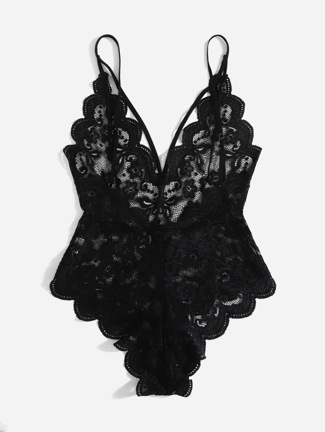 Classic Sexy Renda Floral Guarnição de Vieira Aproveitar Bodysuit Sexy ...