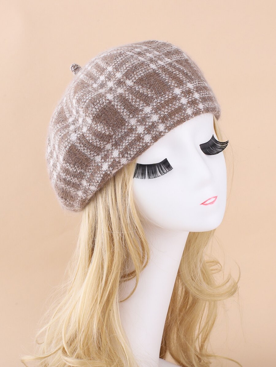 Boina com padrão xadrez | SHEIN Brasil