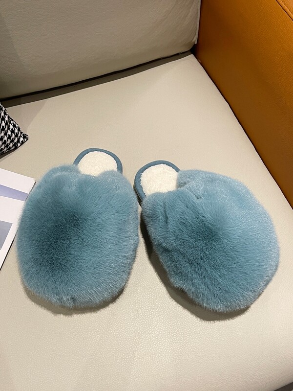 Women's Fashionable Minimalist Fuzzy Bedroom Slippers For Home | SHEIN USA