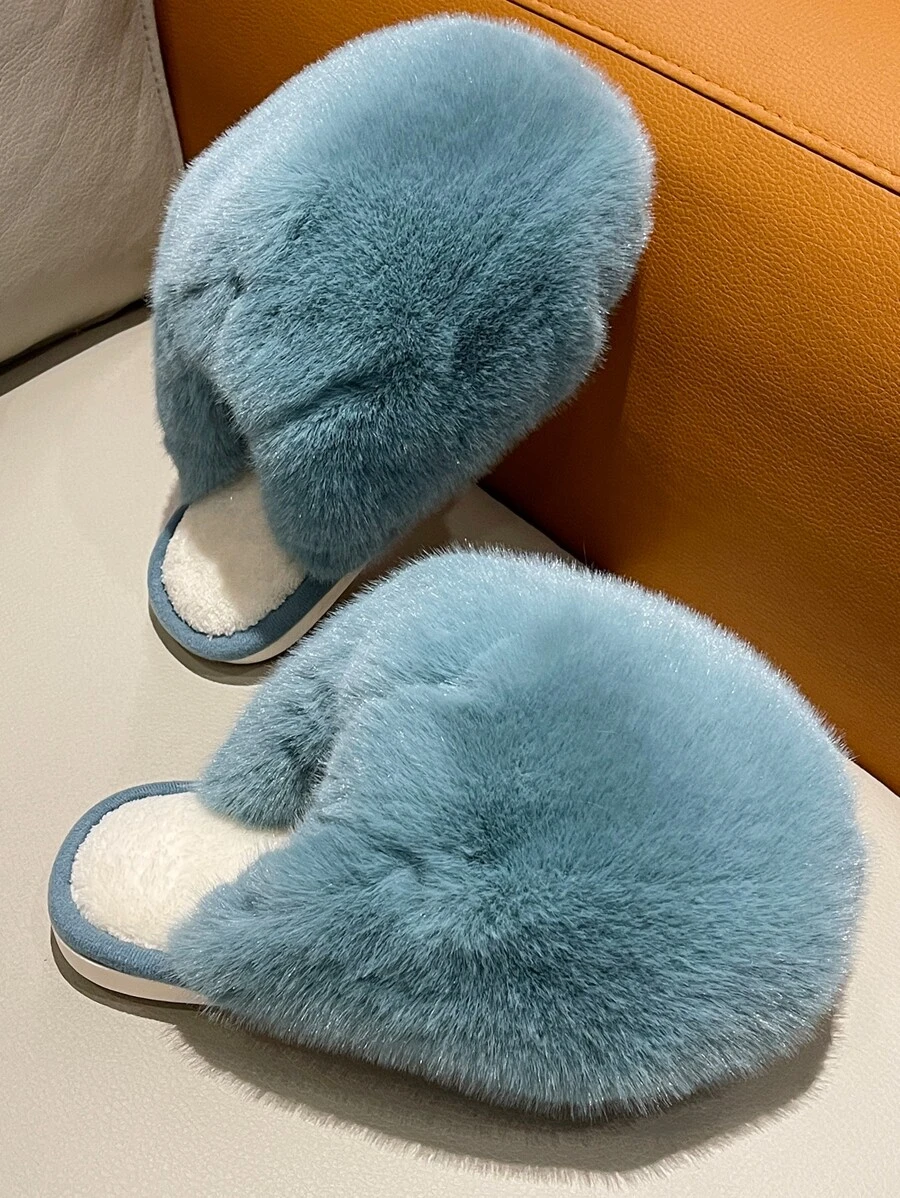 Women's Fashionable Minimalist Fuzzy Bedroom Slippers For Home | SHEIN USA