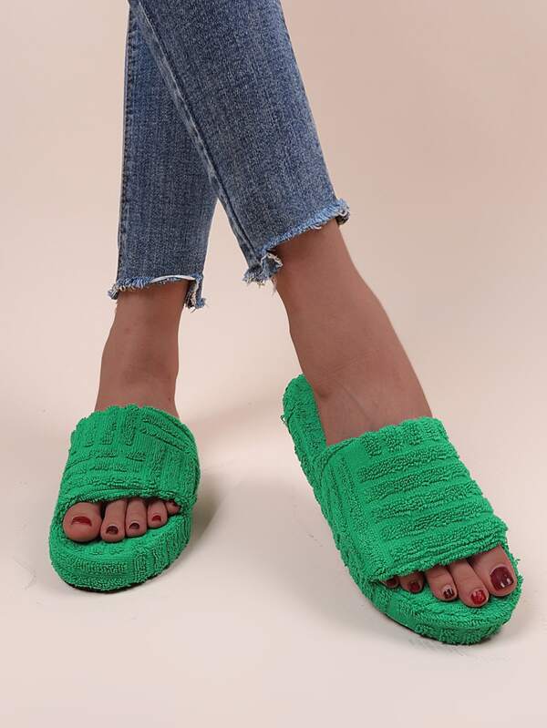 Minimalist Textured Slide Sandals | SHEIN USA