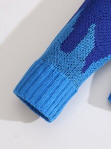 Fire Pattern Drop Shoulder Sweater | SHEIN USA