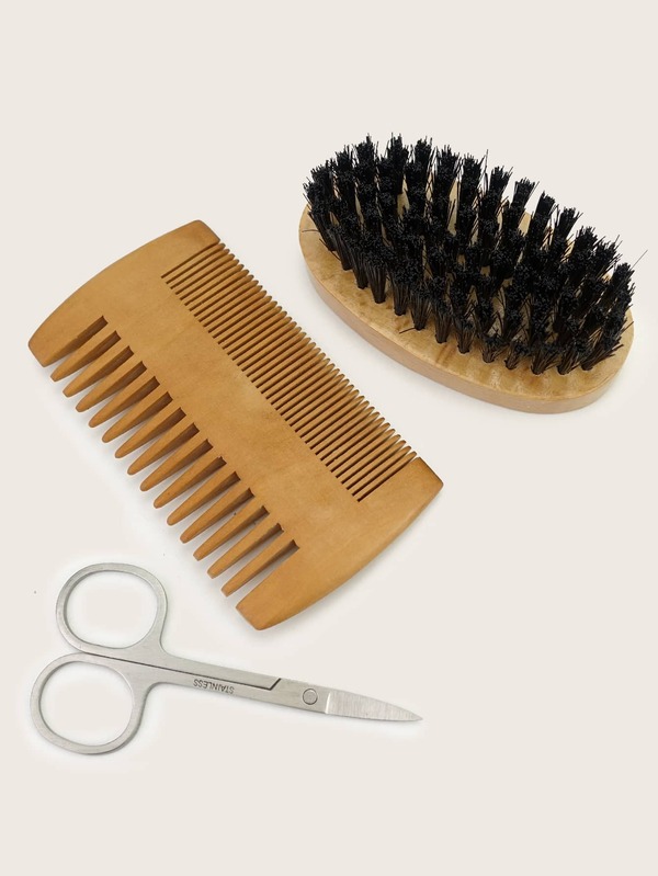 3pcs Minimalist Beard & Mustache Tool Set | SHEIN USA