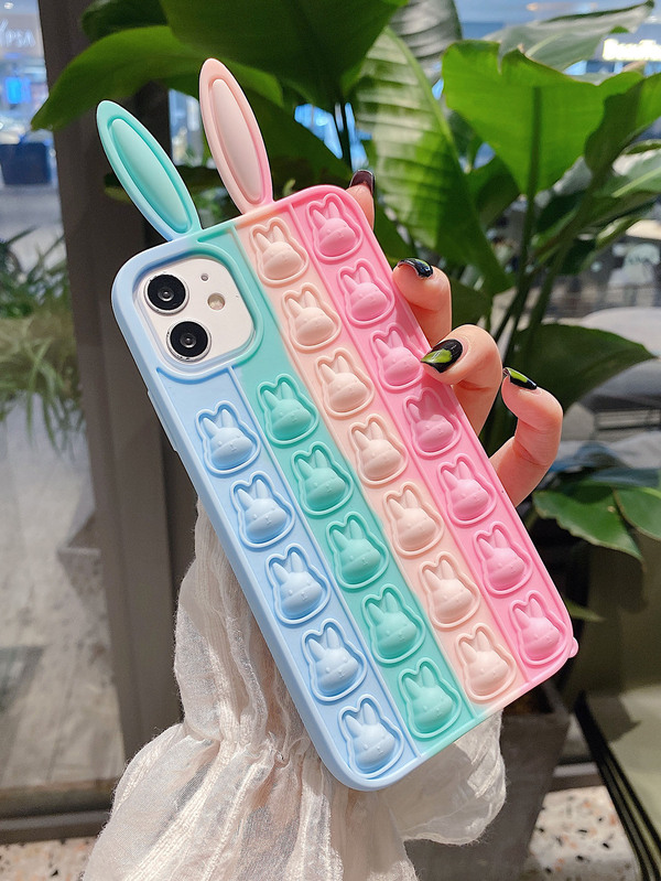 Rabbit Push Pop Bubble Fidget Phone Case | SHEIN USA