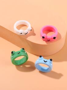 4pcs Frog Decor Ring | SHEIN USA