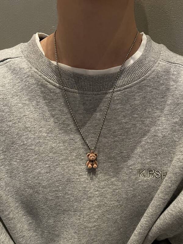 Men Bear Charm Necklace | SHEIN UK