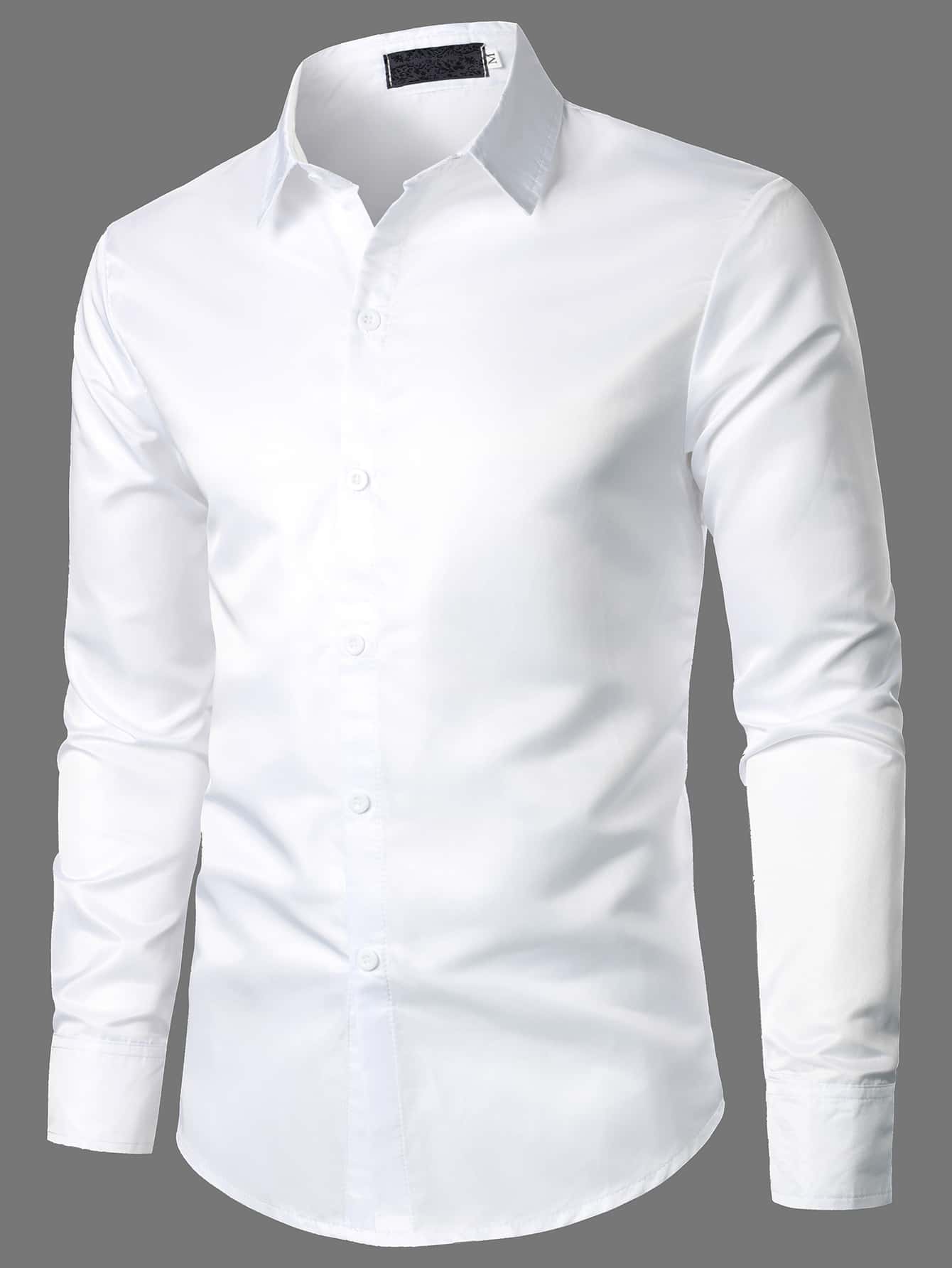 Men Button Front Solid Shirt