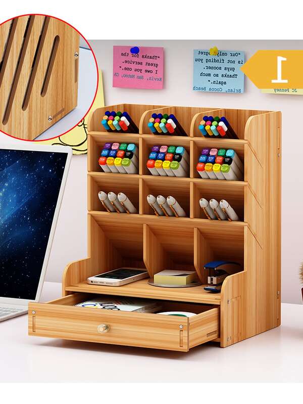 1pc Wooden Desktop Storage Box | SHEIN USA