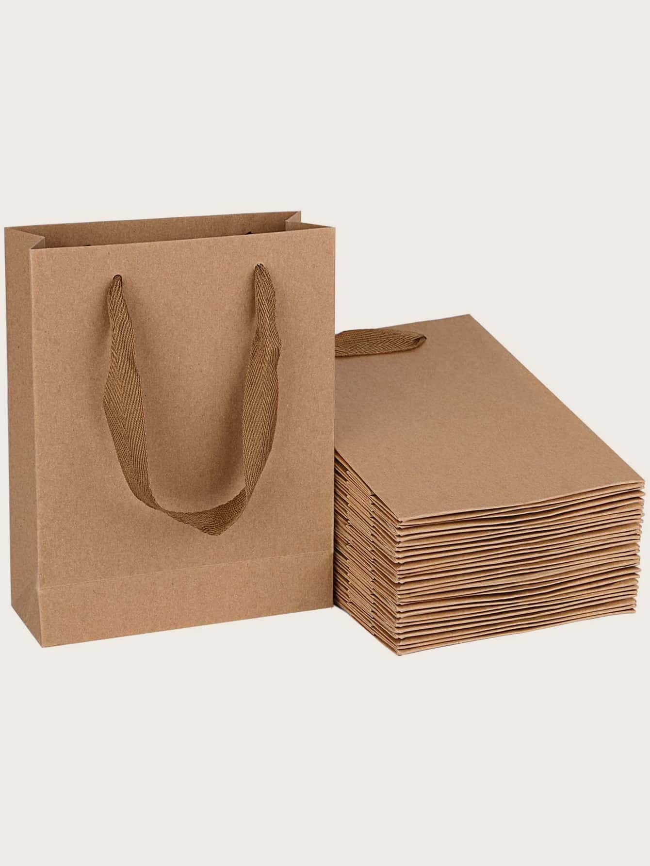 5pcs Solid Color Gift Bag, Simple Portable Paper Gift Bag For Birthday ...