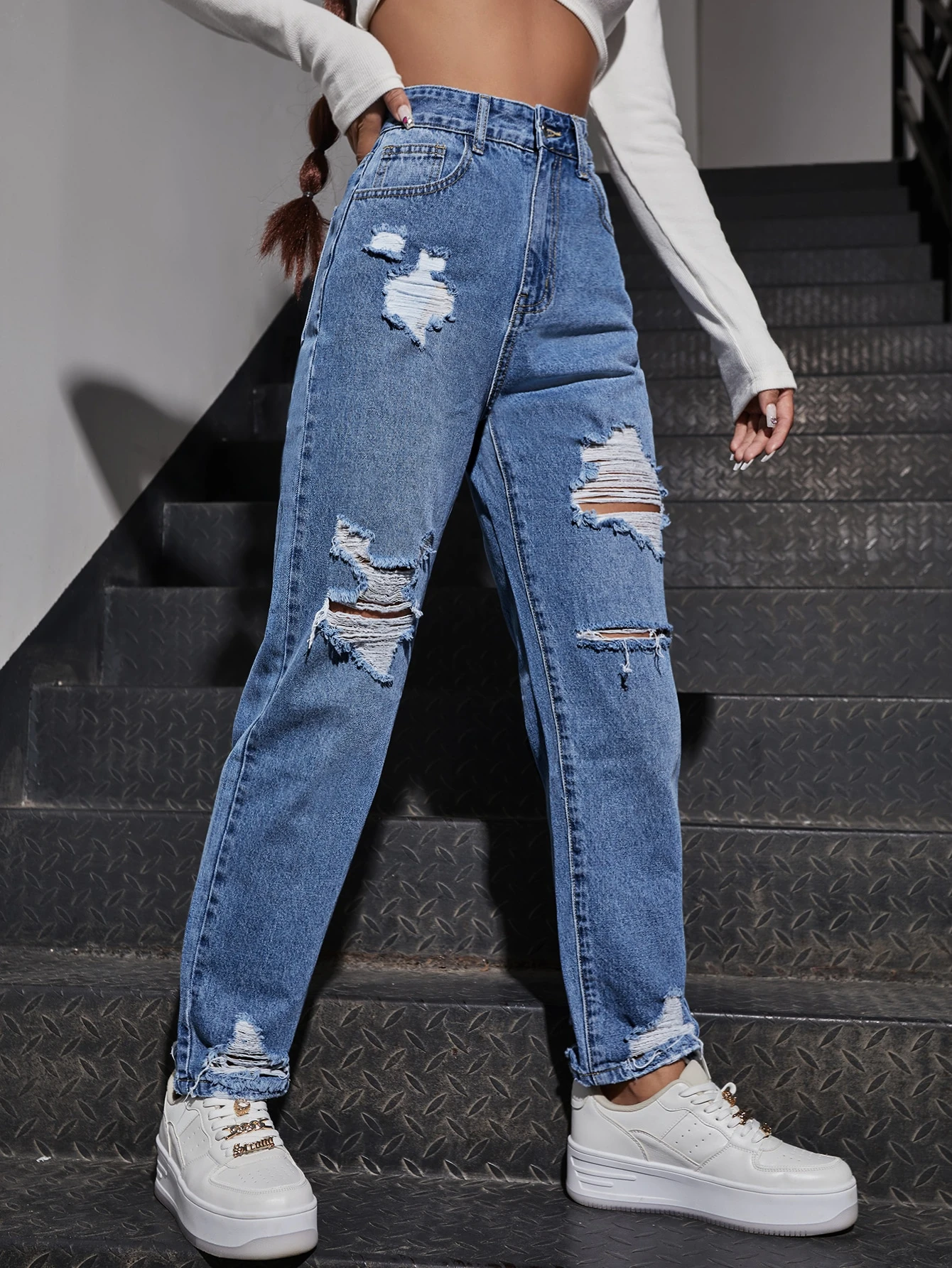 Jeans Mit Rissen Damen