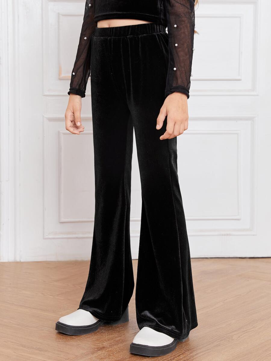 SHEIN Tween Girl Elastic Waist Flare Leg Pants | SHEIN USA