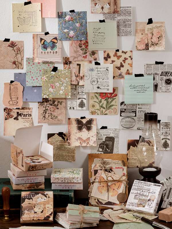 100pcs Random Pattern Material Paper | SHEIN USA