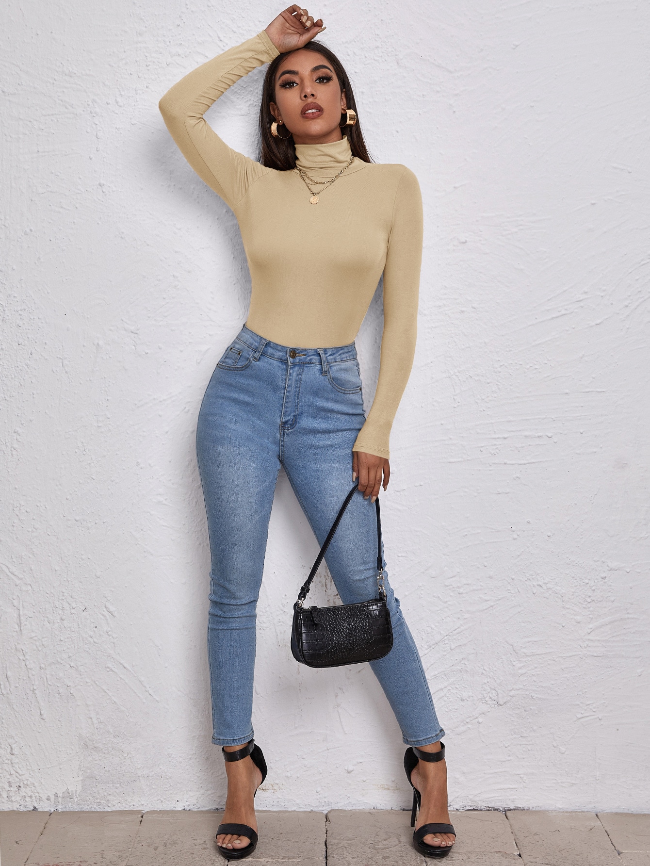 SHEIN BIZwear High Neck Form Fitted Top | SHEIN USA