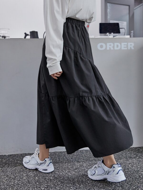 DAZY Solid Ruffle Hem Skirt | SHEIN UK