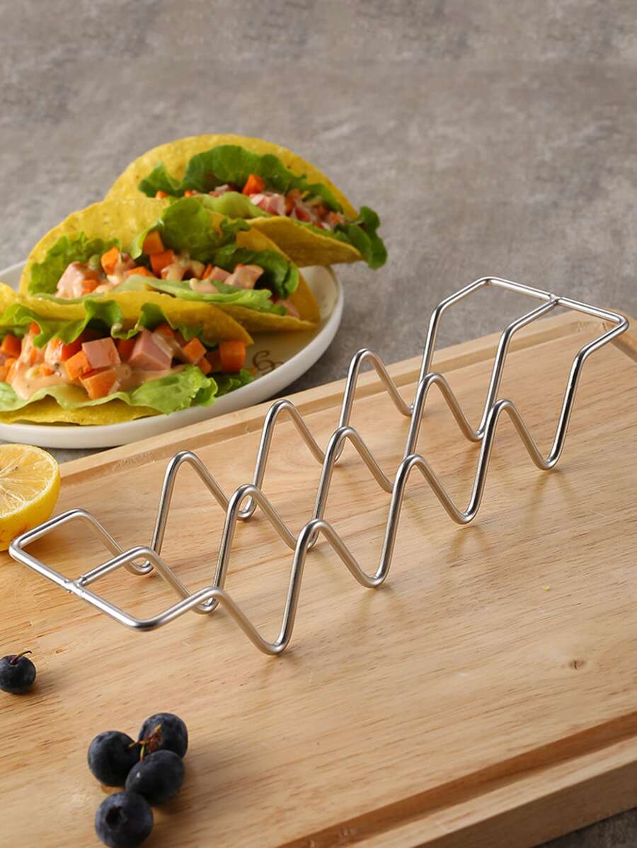1pc Stainless Steel Taco Holder Rack, Minimalist Stainless Steel Food ...