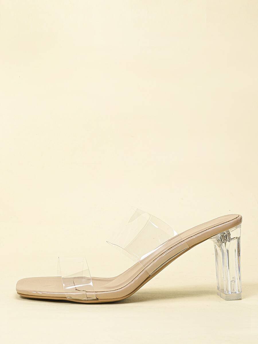 Clear Band Chunky Heeled Mules | SHEIN USA