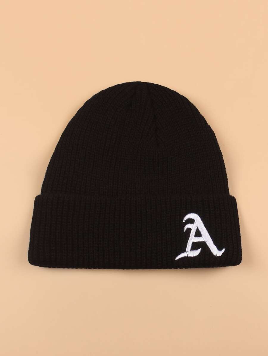 Letter Embroidered Knit Hat | SHEIN USA