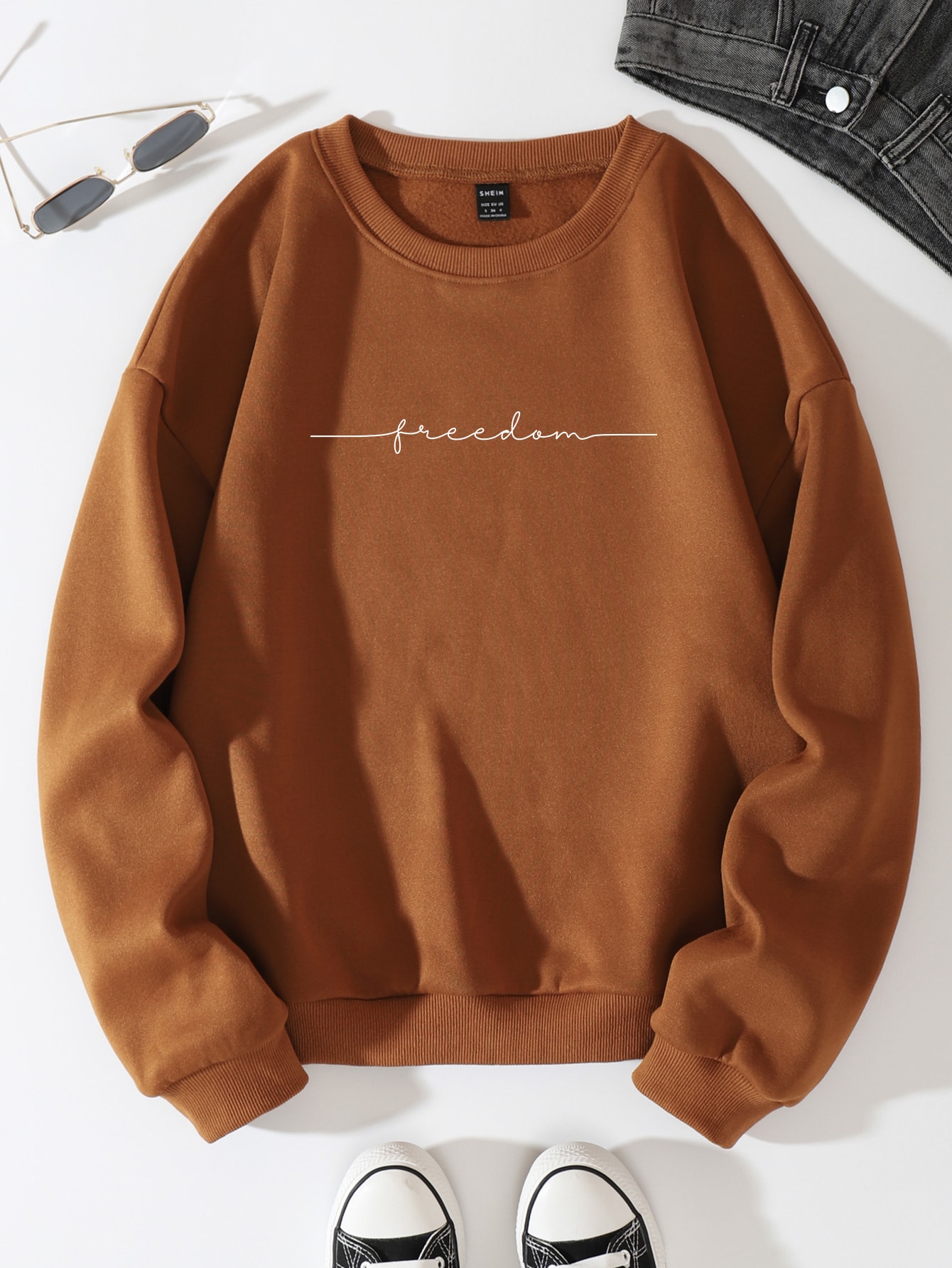 Letter Print Drop Shoulder Sweatshirt