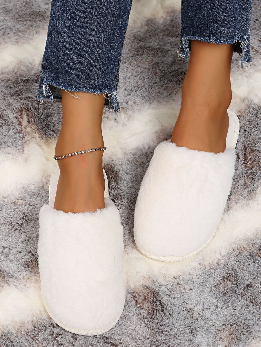 Minimalist Fuzzy Slippers | SHEIN USA