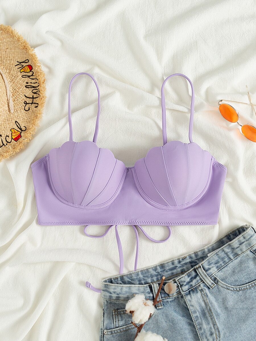 Swim Mod Scallop Trim Push Up Bikini Top | SHEIN USA