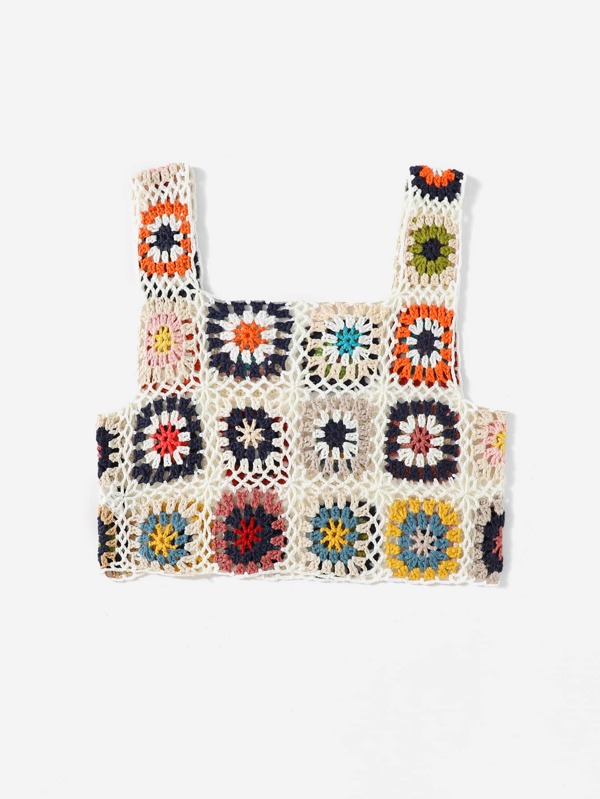 SHEIN Floral Pattern Open Knit Cover Up | SHEIN USA