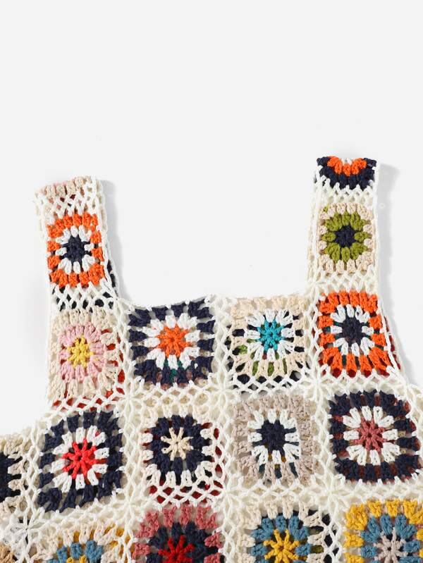 SHEIN Floral Pattern Open Knit Cover Up | SHEIN USA