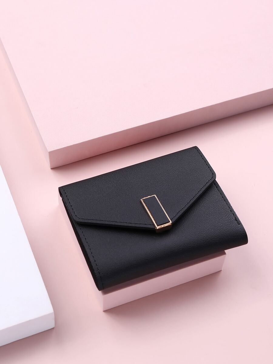 Metallic Decor Flap Small Wallet | SHEIN USA