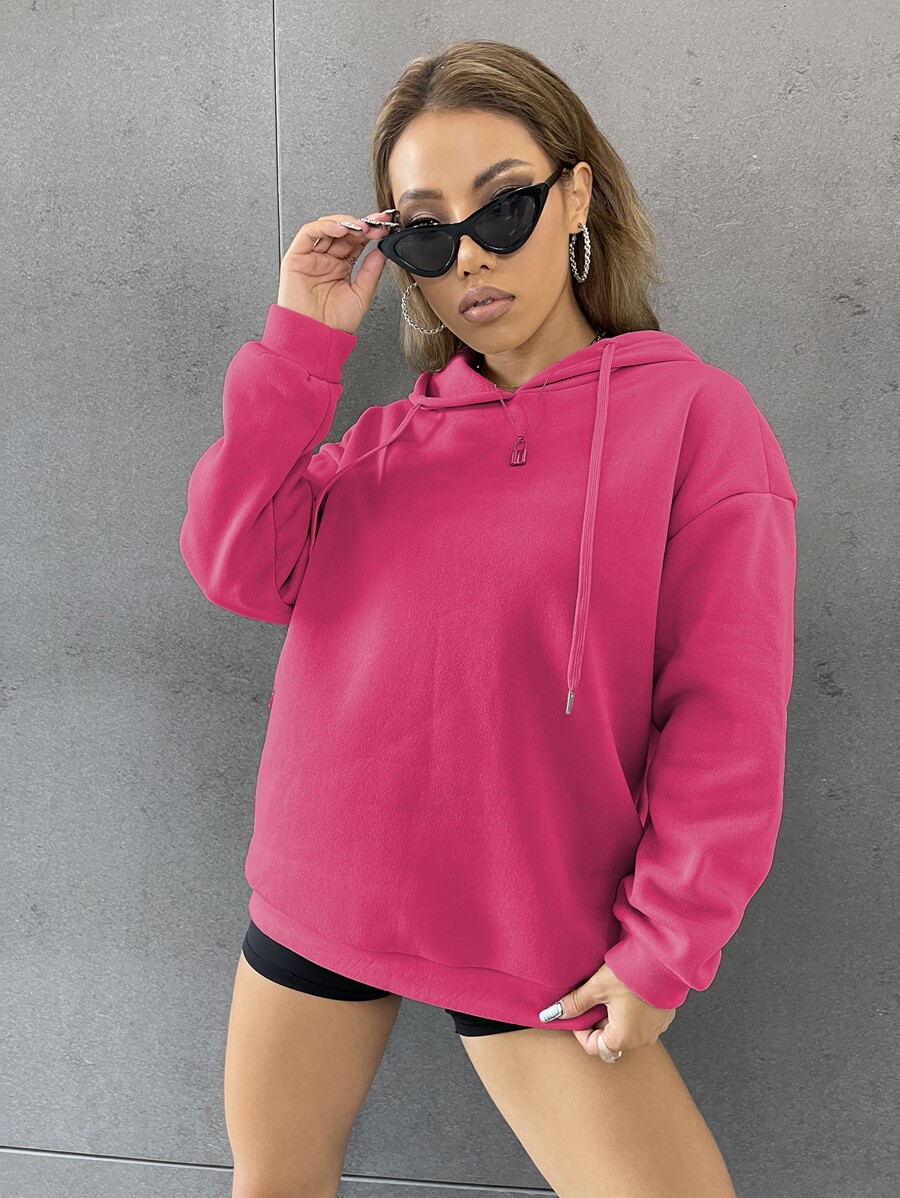 Shein Ezwear Slogan Graphic Drop Shoulder Drawstring Hoodie Shein Usa