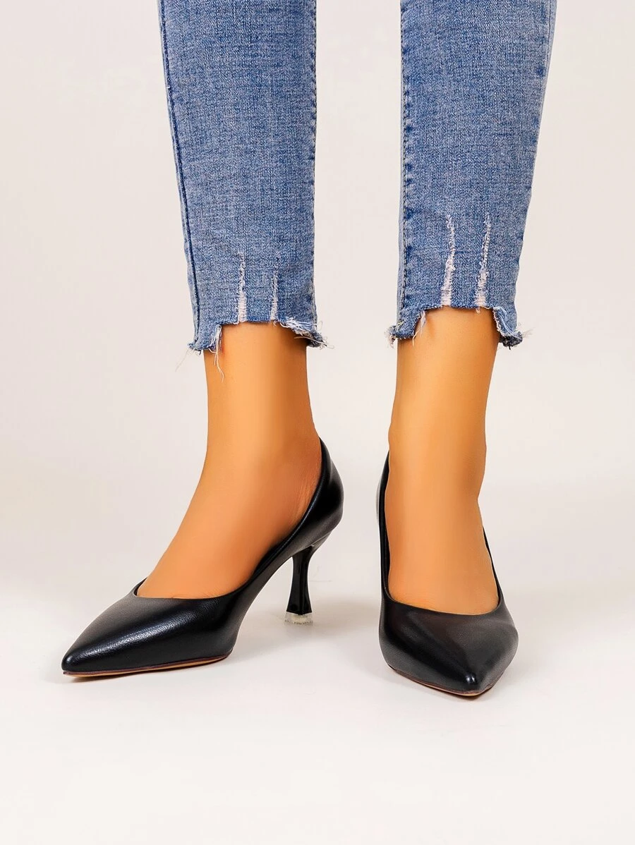 Pyramid Heeled Court Pumps | SHEIN USA