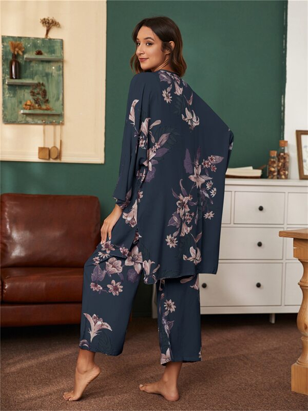 3 Pack Floral Print Robe Pajama Set | SHEIN USA