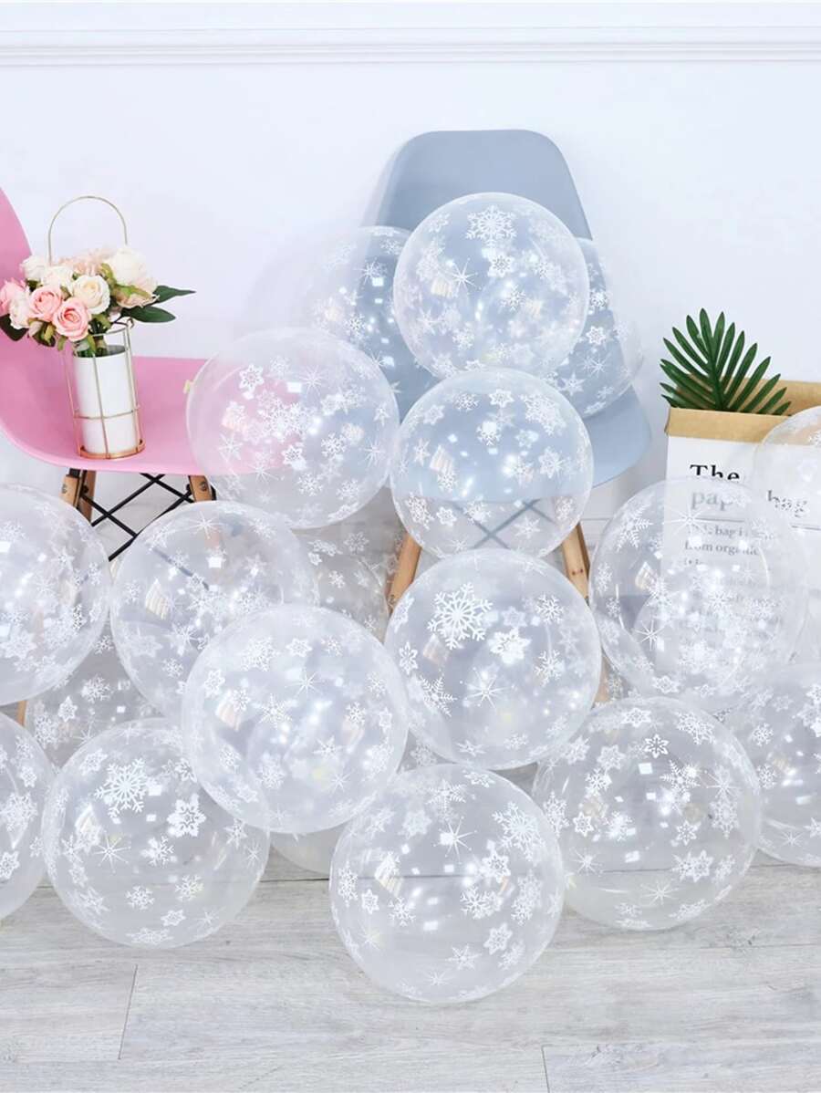 20pcs Snowflake Print Balloon | SHEIN USA