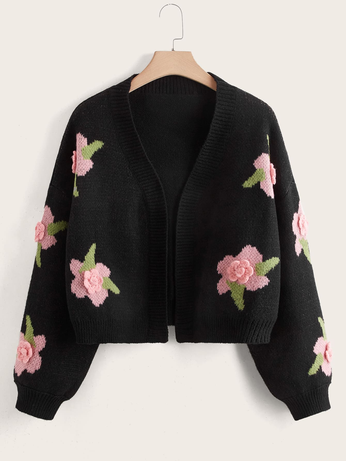 Plus Floral Pattern Drop Shoulder Cardigan | SHEIN USA