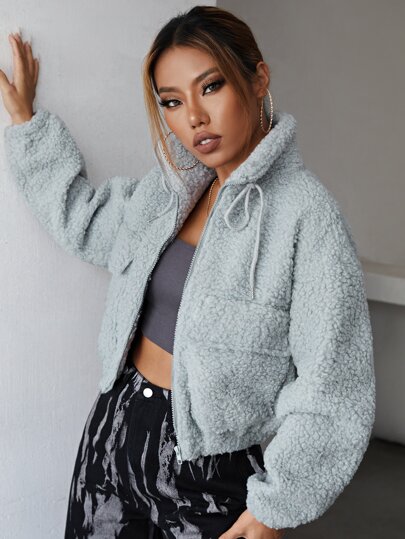 Search cropped teddy | SHEIN USA