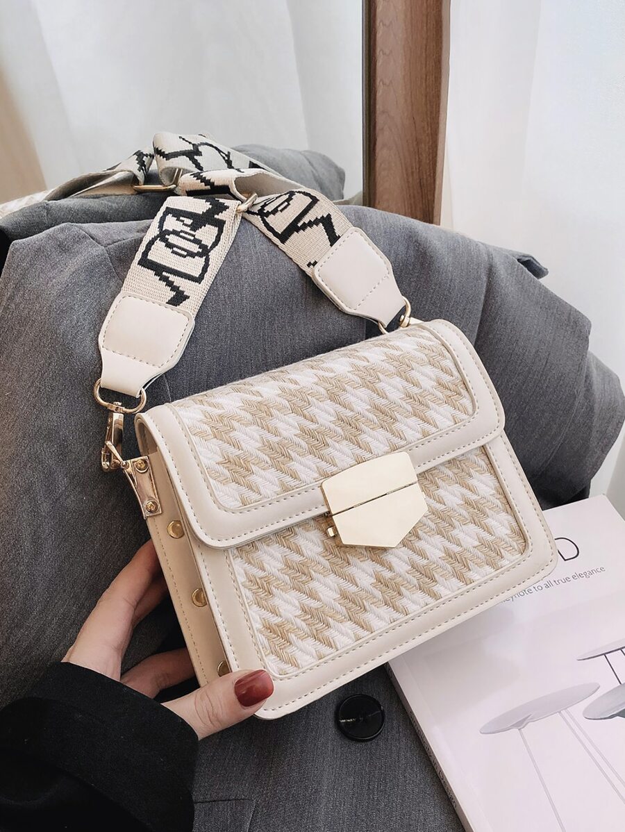 Mini Plaid Pattern Crossbody Bag Retro Square Flap Shoulder Bag Women's ...