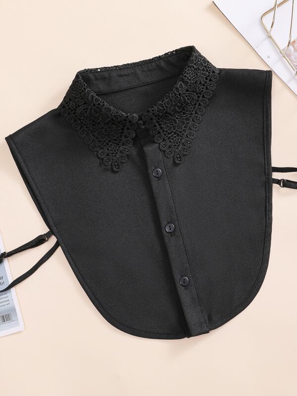1pc Women's Black Butterfly Collar Fashionable Detachable Shirt Collar ...