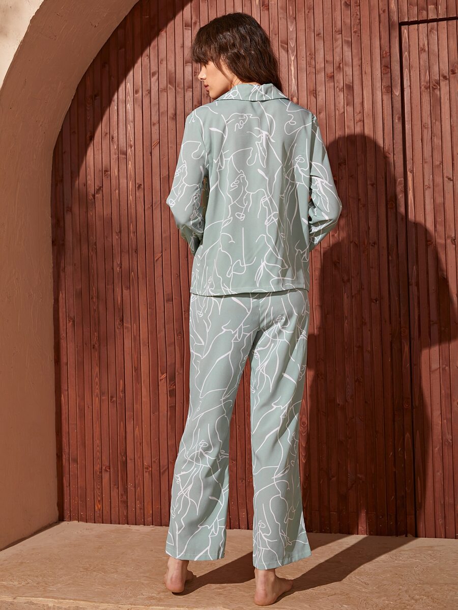 Graphic Print Pyjama Set | SHEIN UK