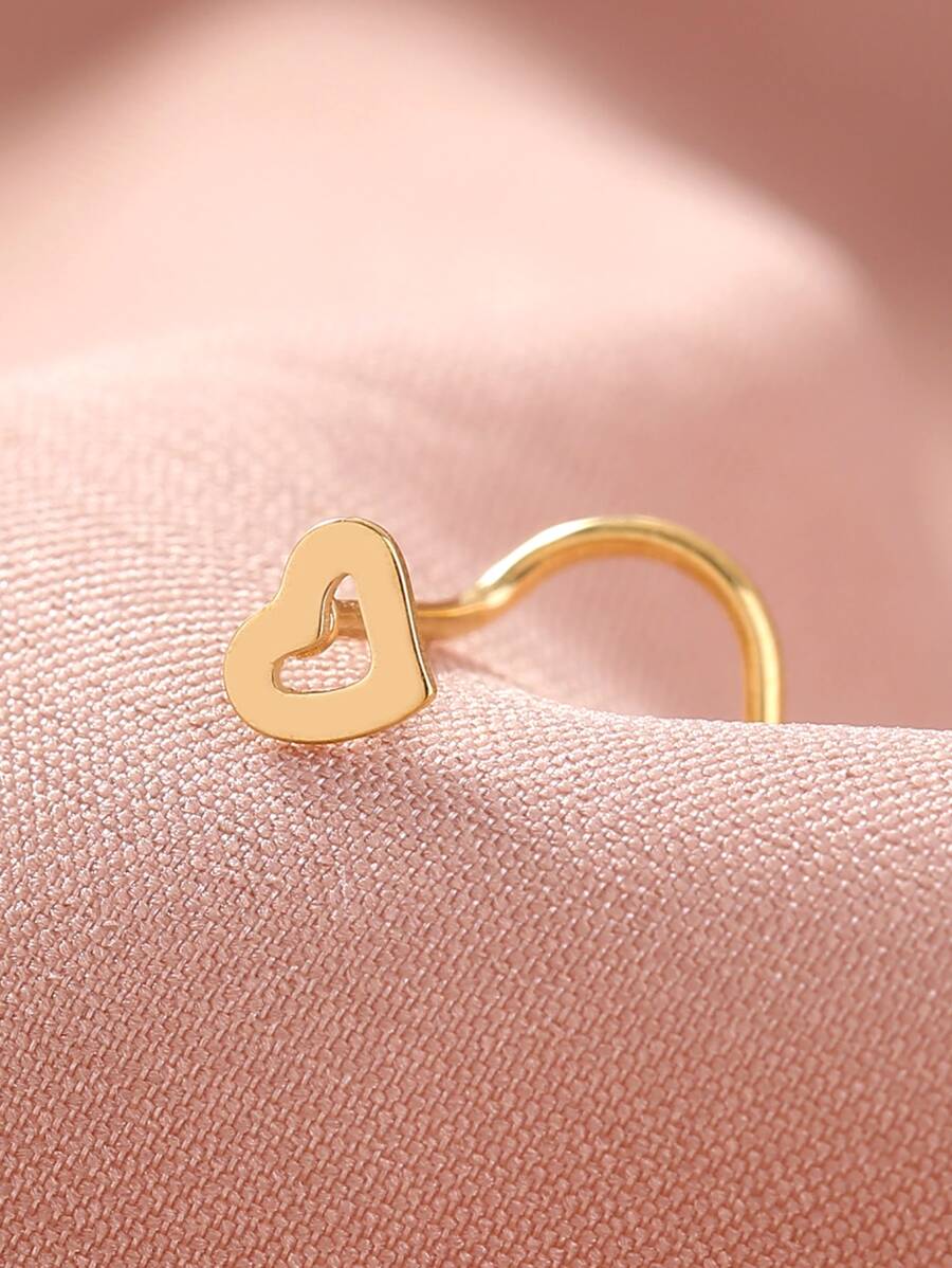 Nooxian 1pc Steel Sharp End Heart Shaped Nose Ring Stud Nose Hook ... Nooxian 1pc Steel Sharp End Heart Shaped Nose Ring Stud Nose Hook ...