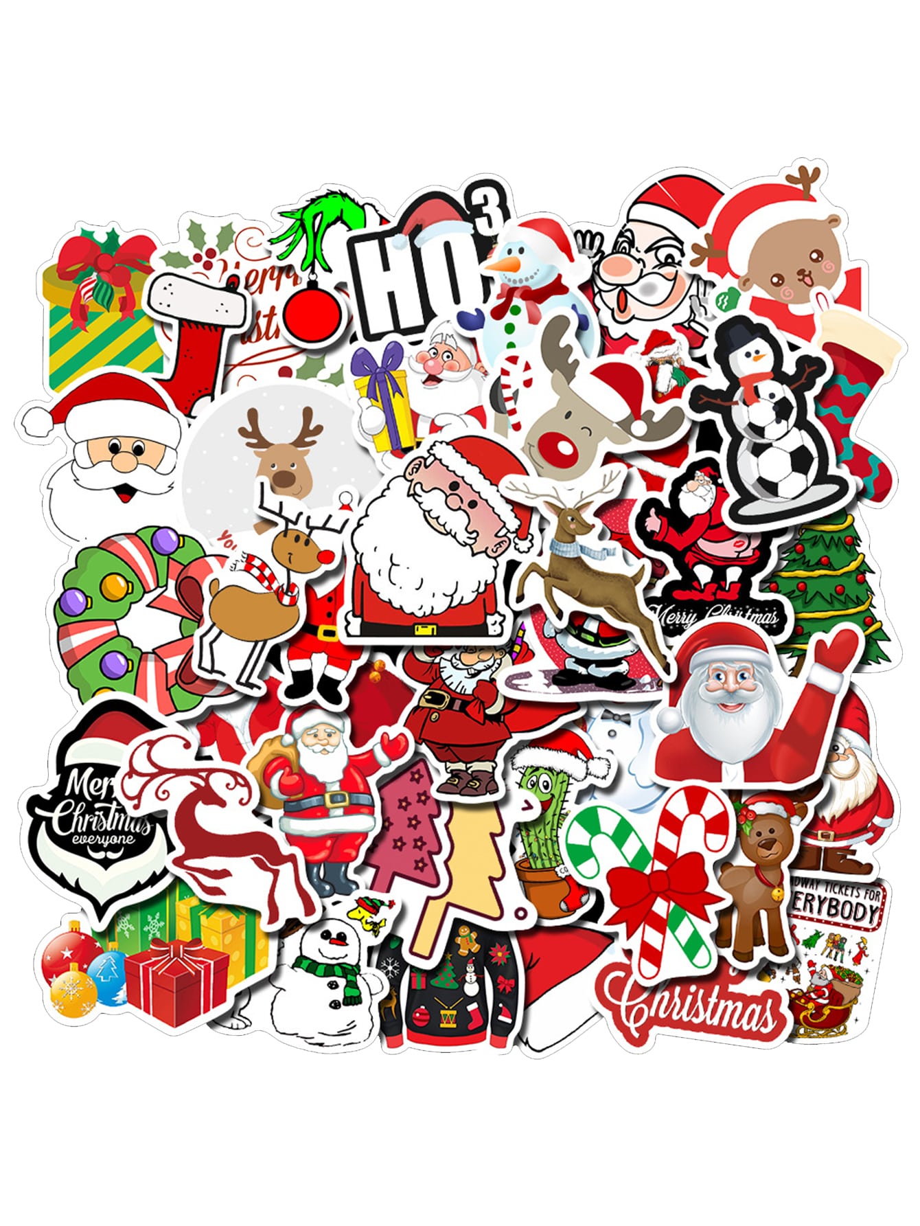 50pcs Christmas Cartoon Graphic Sticker