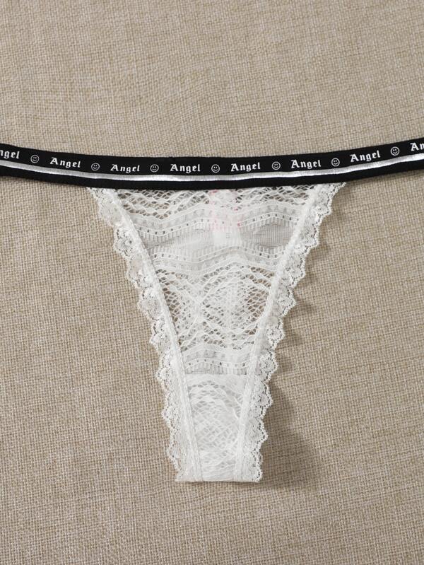 3pack Lace Letter Tape Panty Set Shein Usa