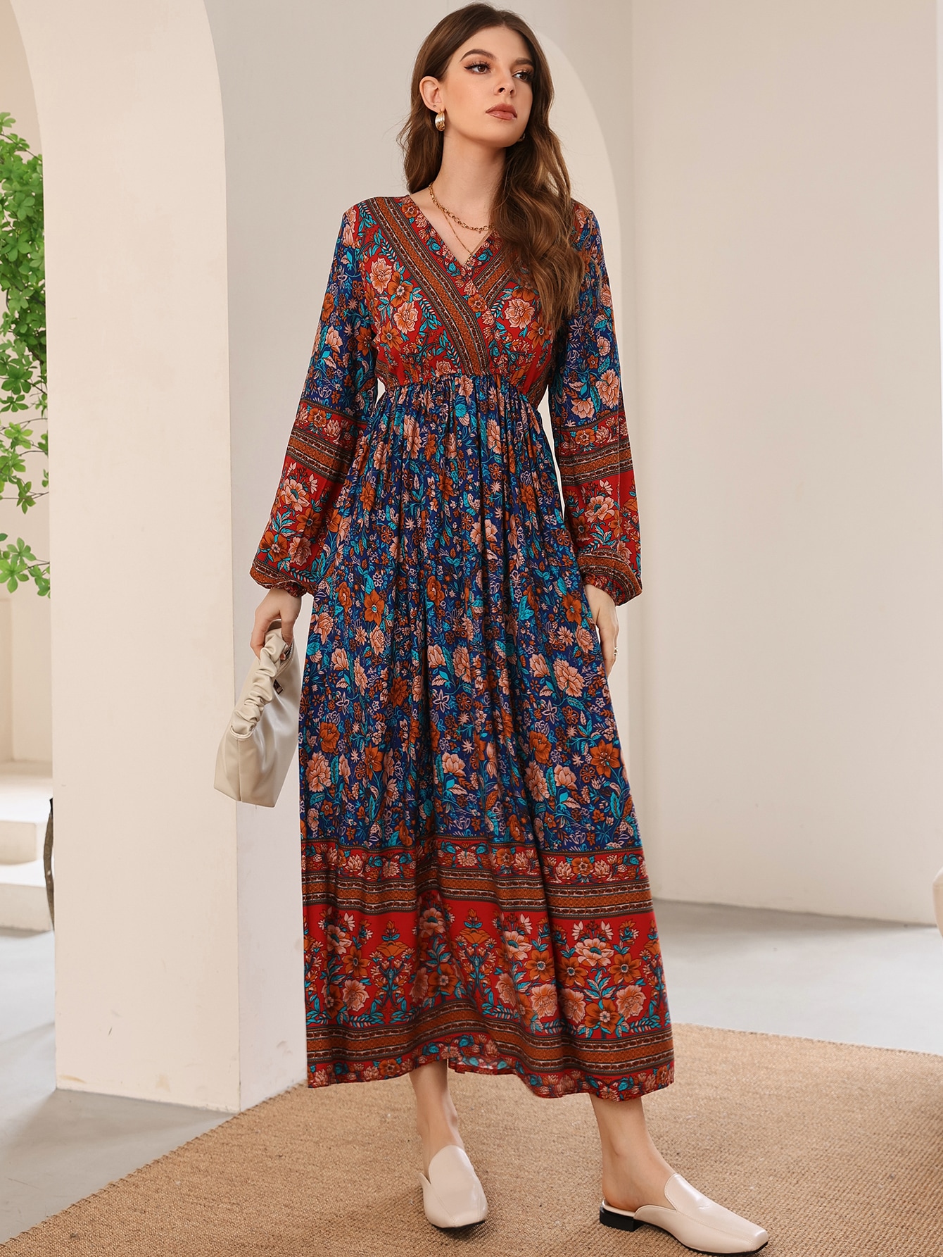 SHEIN Mulvari Floral Estampa em toda a parte Boho Vestido | SHEIN Brasil