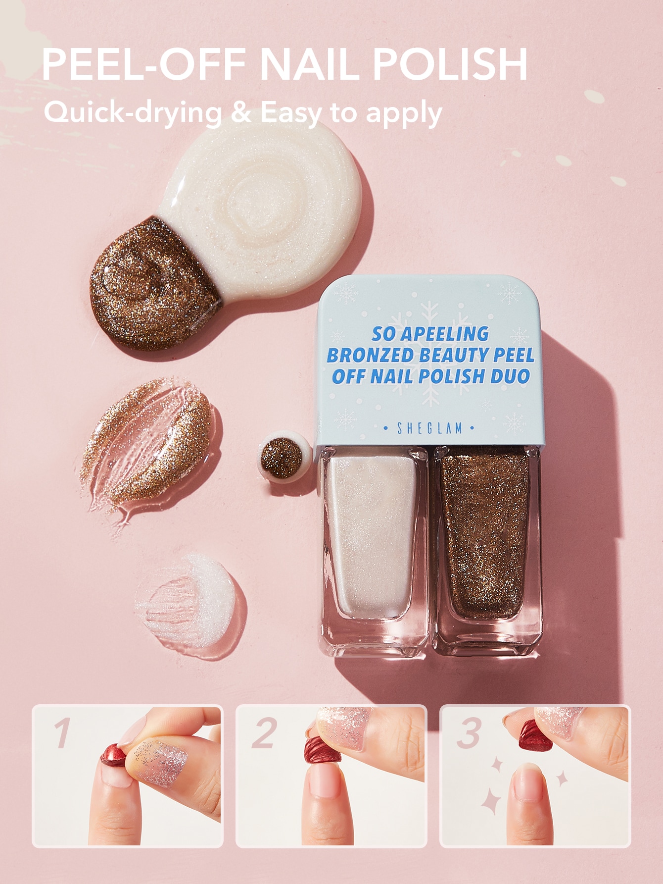 SHEGLAM So Apeeling Bronzed Beauty Peel Off Nail Polish Duo