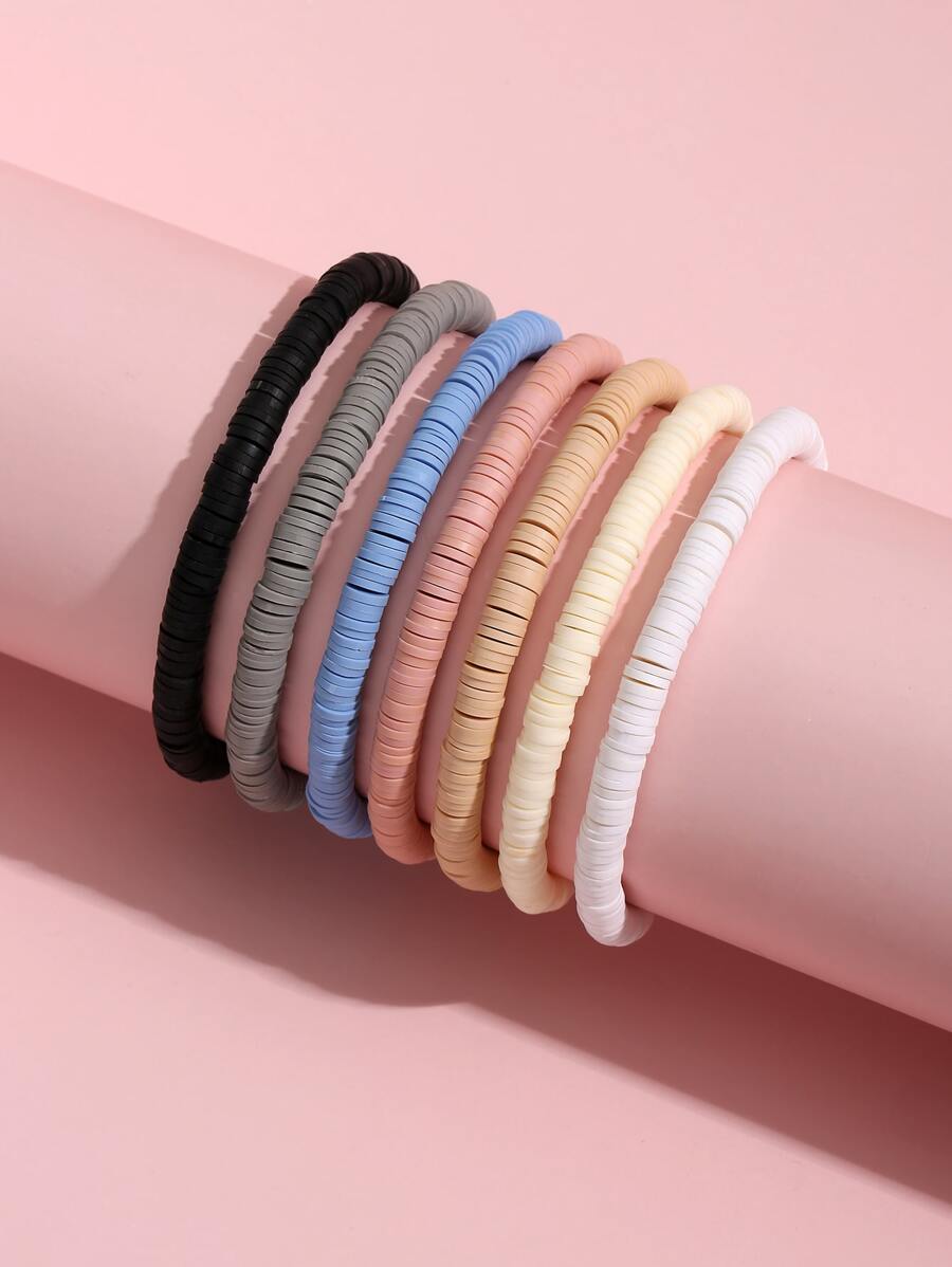 7pcs Polymer Clay Bracelet | SHEIN USA