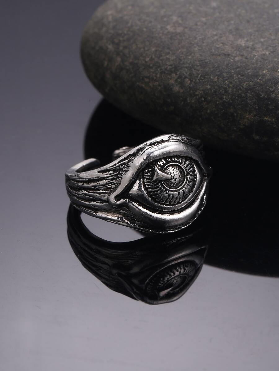 1pc Vintage Punk Metal Eye Shaped Ring For Men, Daily & Party Wear ...