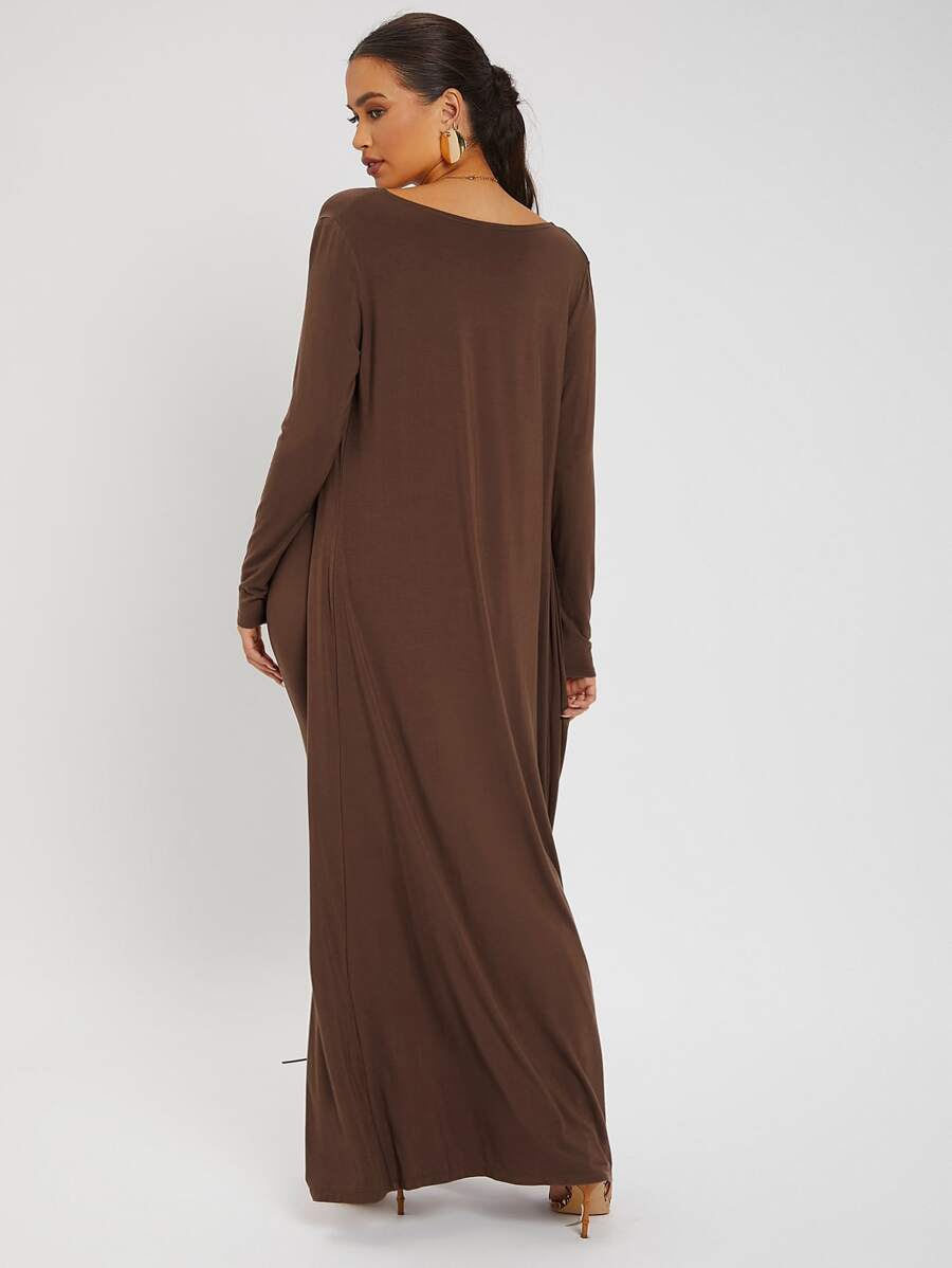 SHEIN SXY Split Hem Tube Bodycon Dress & Open Front Coat | SHEIN USA