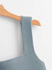 Lunelith SHEIN Lunessa Solid Ribbed Knit Top | SHEIN USA