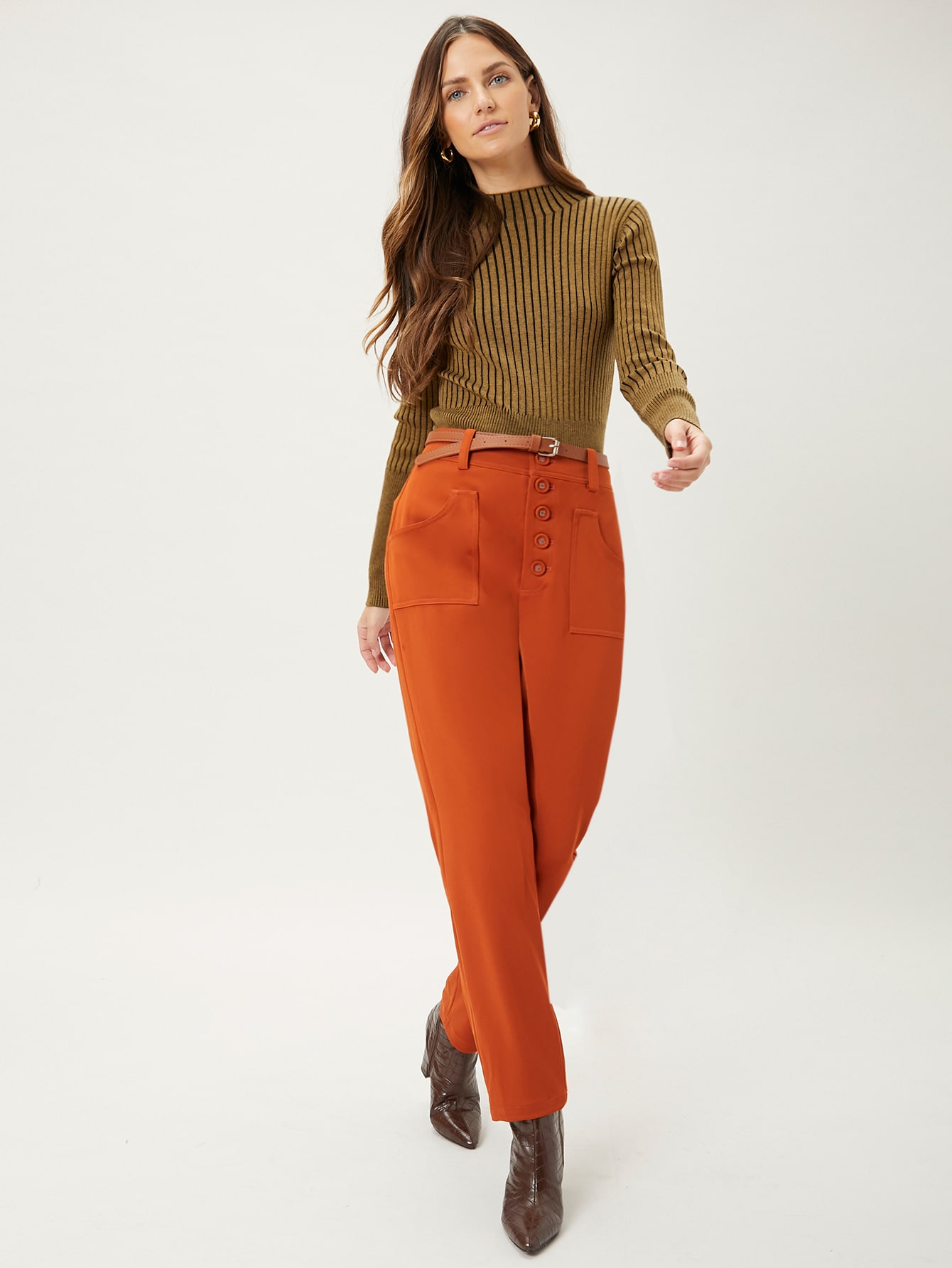 SHEIN Wool Mix Slim Ribbed Sweater | SHEIN USA