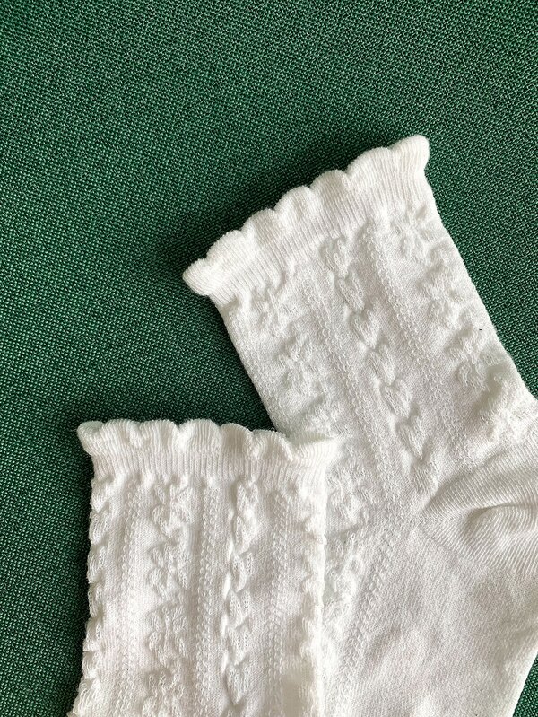 DAZY Solid Textured Crew Socks | SHEIN USA