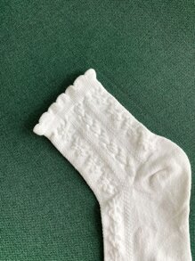 DAZY Solid Textured Crew Socks | SHEIN USA