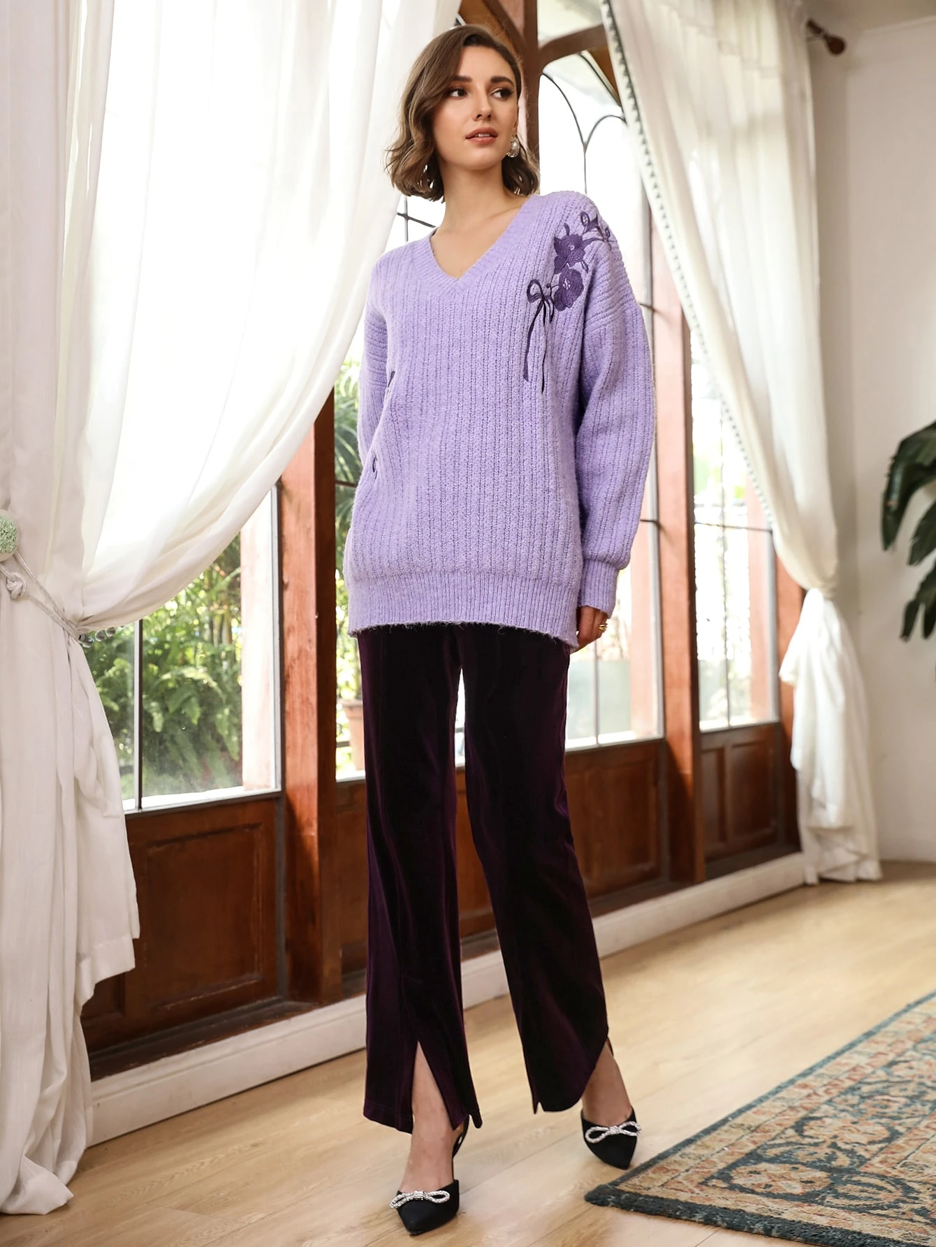 SHEIN Wool-Mix Oversized Sweater | SHEIN USA